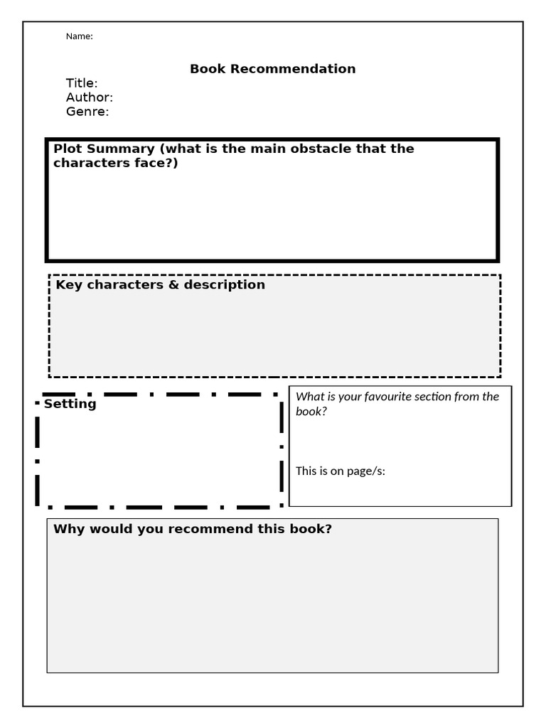 Book Recommendation Template | PDF
