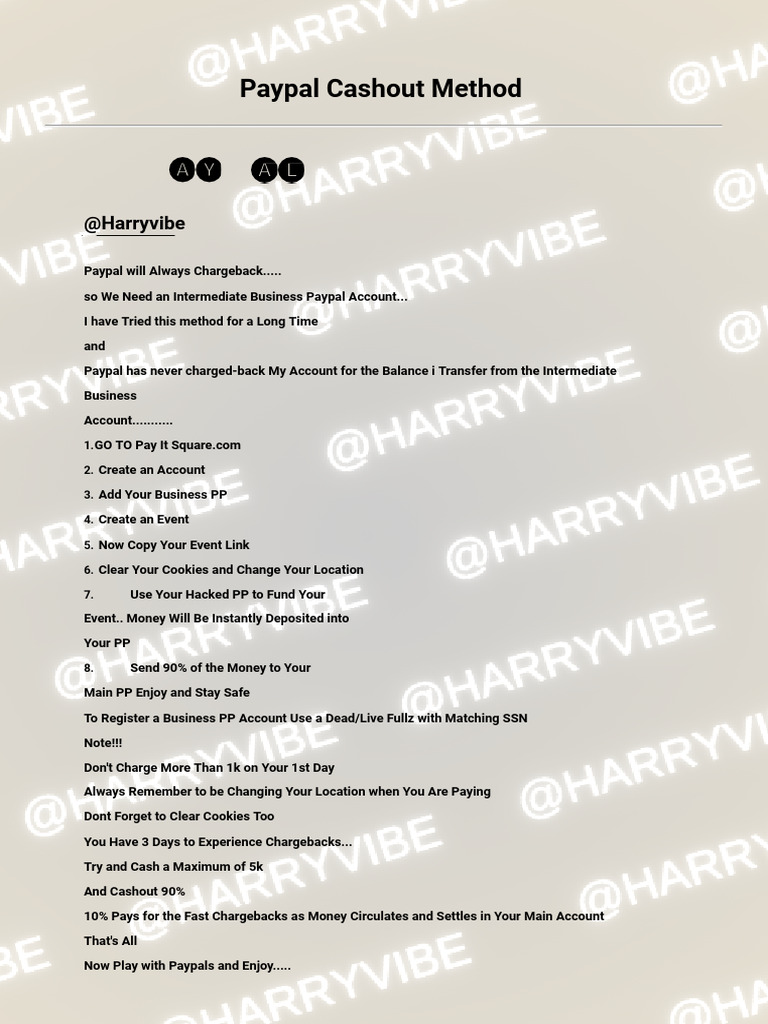 2024 - 2025 Updated PayPal Cash Out Method | PDF