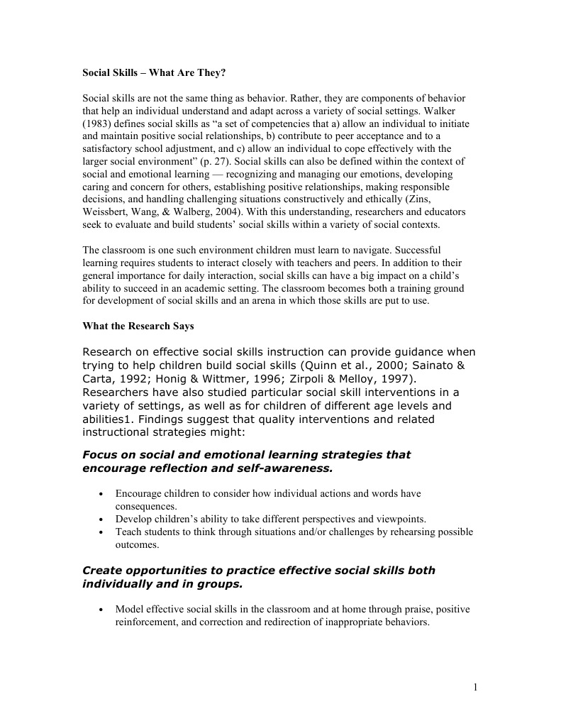 Understanding Social Skills Development | PDF | Social Skills | School ...