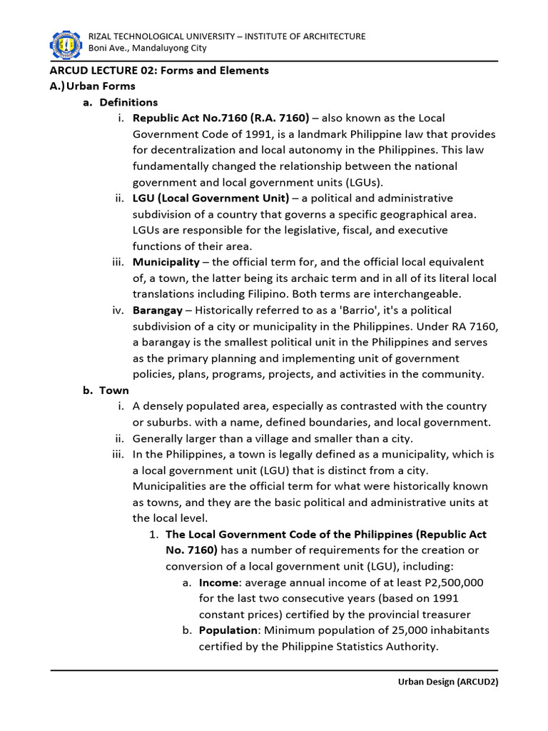 ARCUD2-LEC02_Forms and Elements | PDF | Urban Planning
