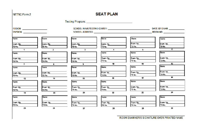 Seat Plan | PDF