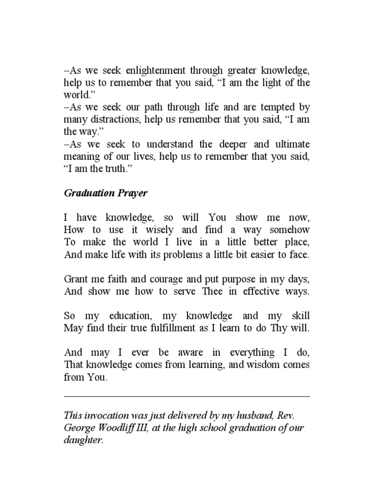 Graduation Prayer | Download Free PDF | Mary, Mother Of Jesus | Jesus
