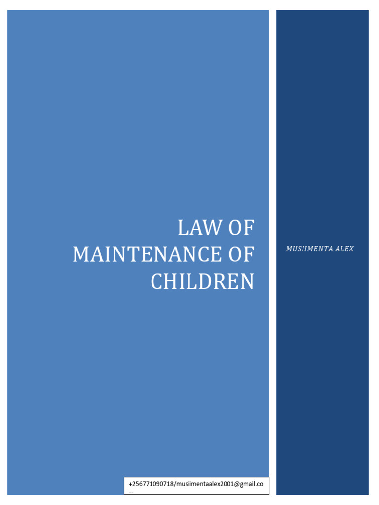 Maintenance Law Challenges in Uganda | PDF | Child Custody | Best Interests