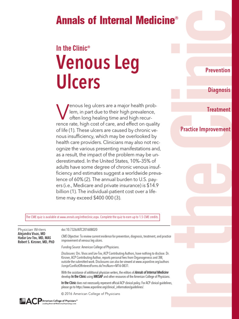 Venous Leg Ulcers | PDF | Vein | Varicose Veins