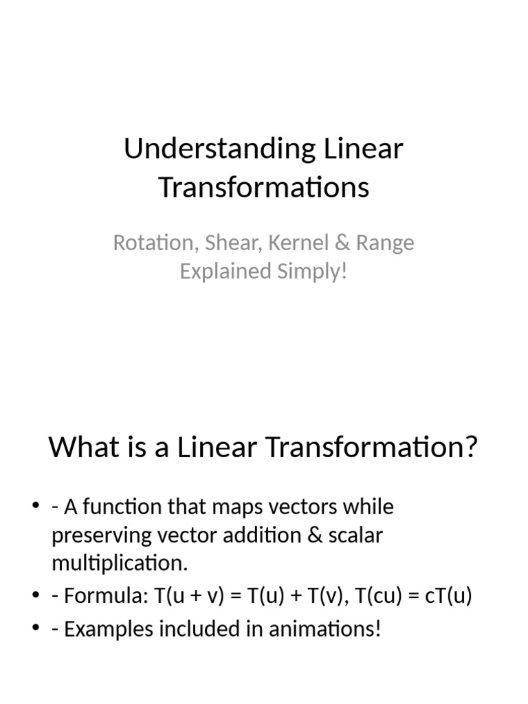 Linear Transformations Presentation | PDF