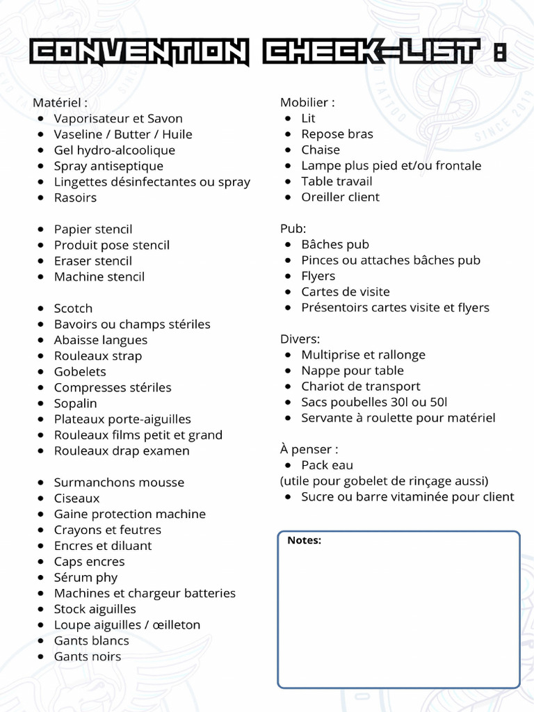 Convention Checklist | PDF