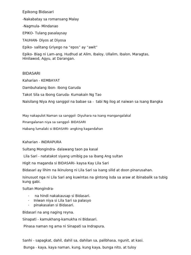 Epikong Bidasari | PDF