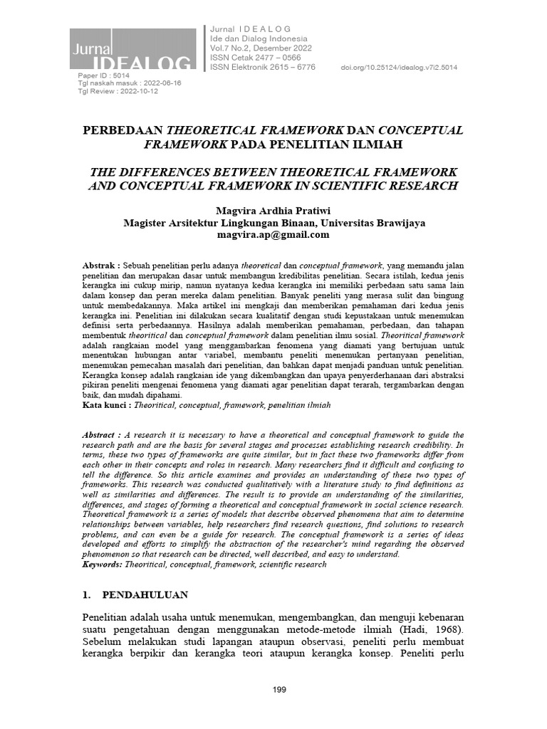 Theoretical Framework Conceptual Framework The Differences Between Theoretical Framework and ...