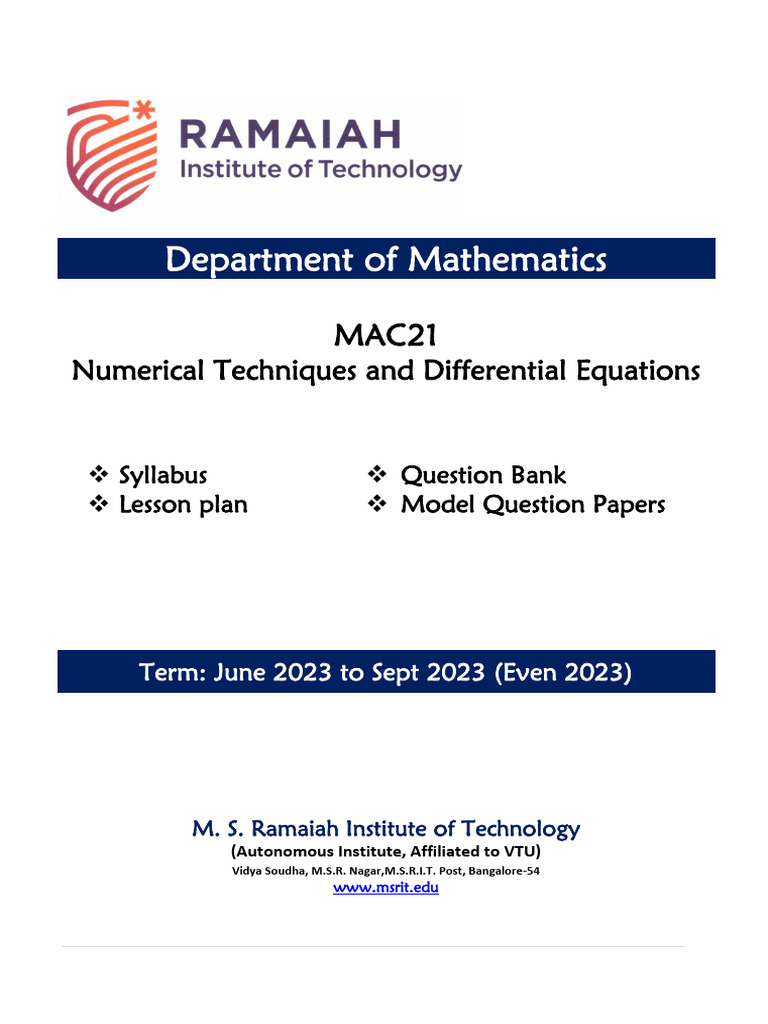MAC21 QB 2023-draft-unit-01 | PDF | Ordinary Differential Equation ...