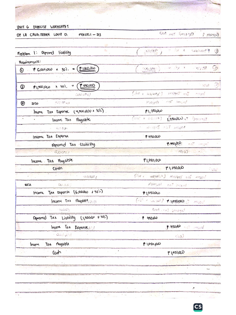 Unit 6 Exercise Worksheet | PDF