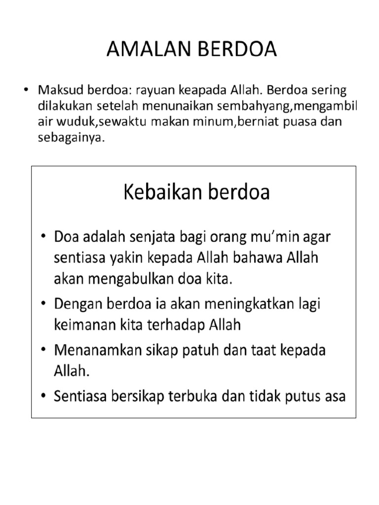 Nota Amalan Berdoa | PDF