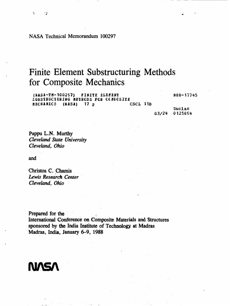Finite Element Substructuring Methods for Composite Mechanics | PDF | Mechanics | Mechanical ...