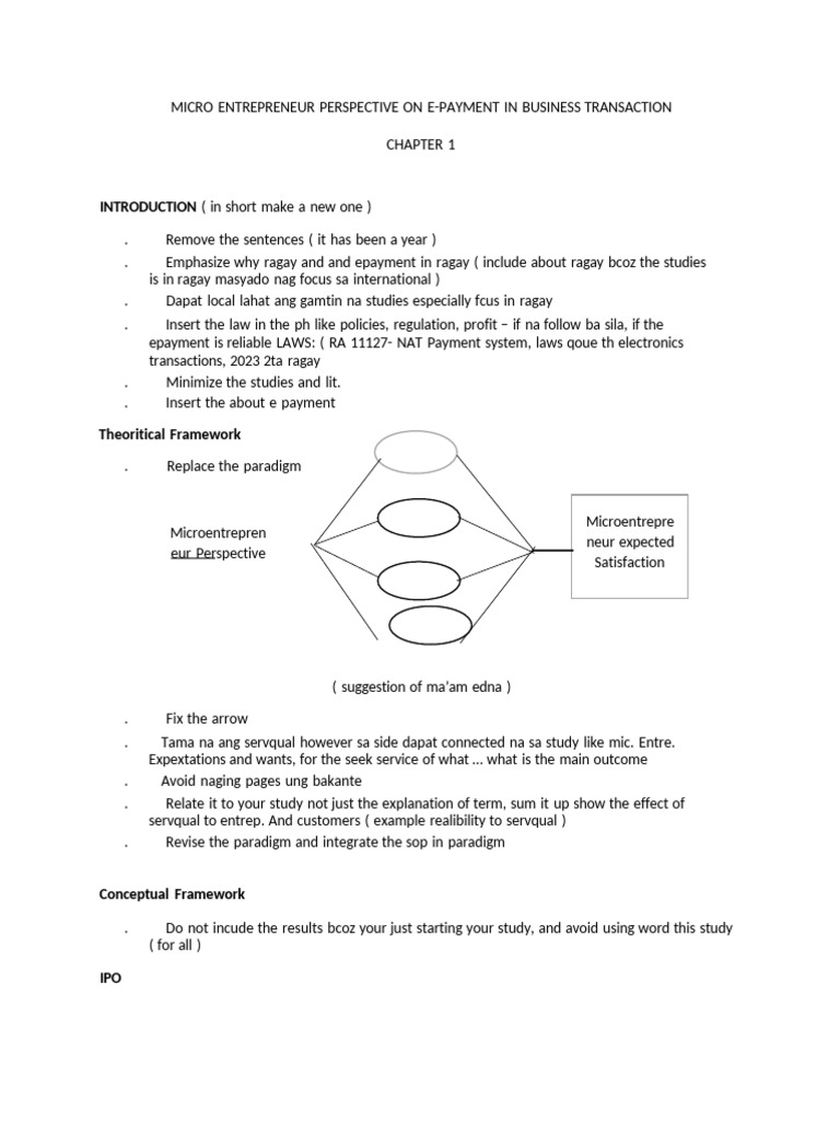 Micro Entrepreneur Perspective On e | PDF
