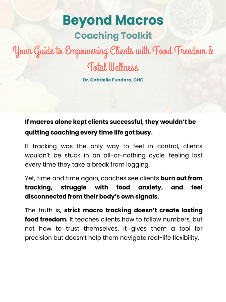 Beyond Macros Toolkit For Coaches (Regular Price) | PDF | Eating | Taste