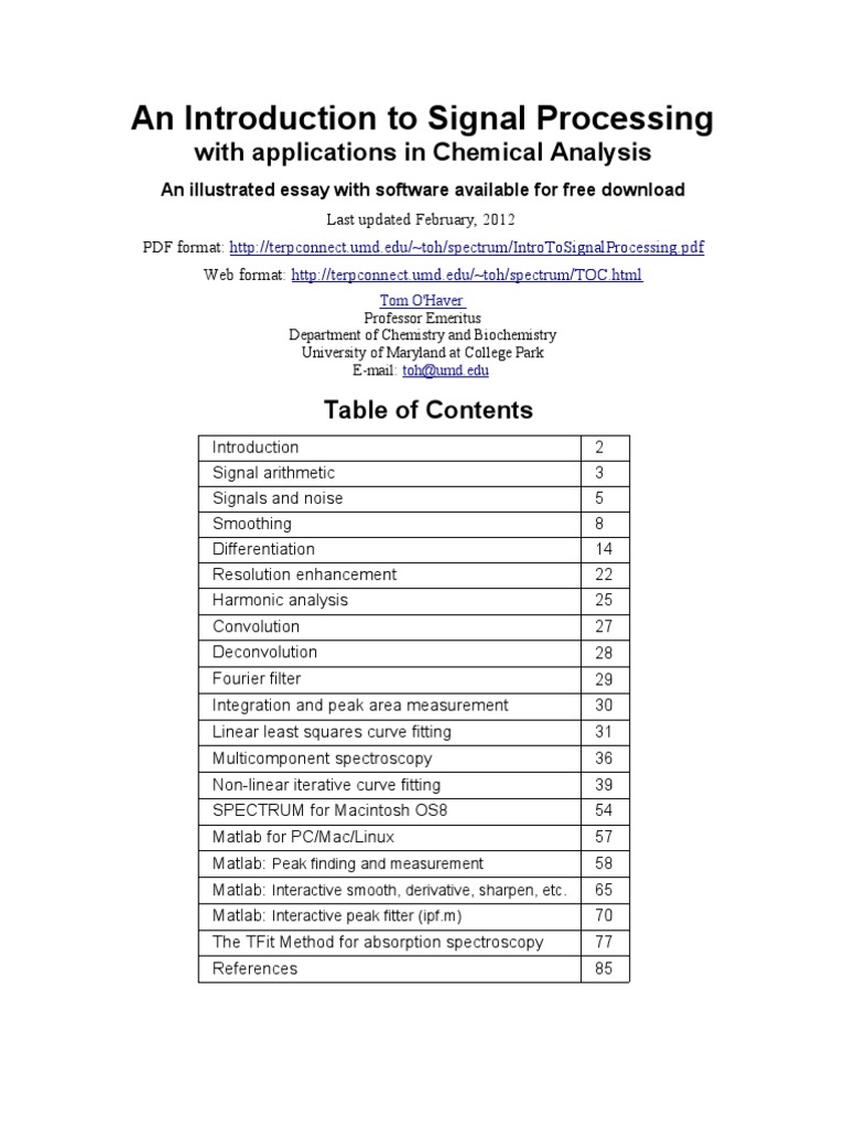 Intro To Signal Processing | PDF | Science & Mathematics