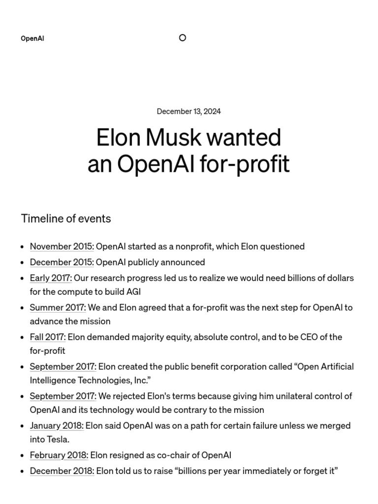 Elon Musk's Role in OpenAI's Evolution | PDF | Elon Musk | Artificial ...