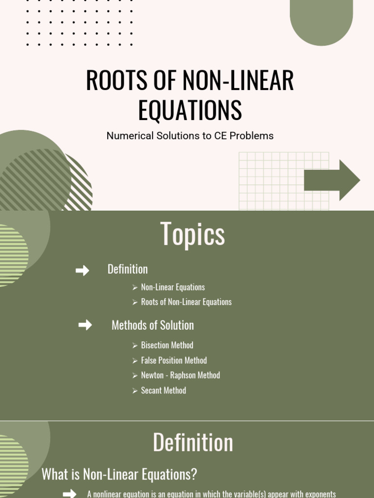 Roots of Non-Linear System | PDF | Nonlinear System | Equations