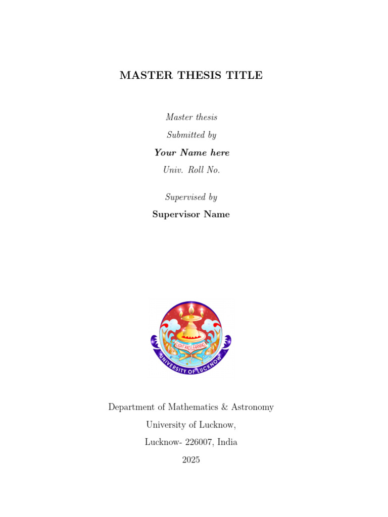 Master thesis template | PDF