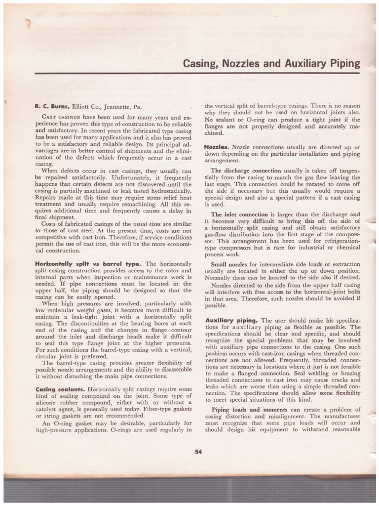 Casing Nozzles and Auxilliary Piping | PDF