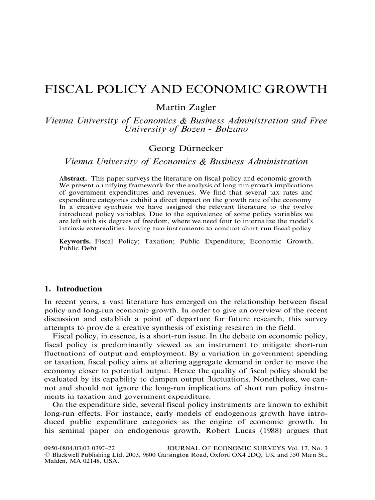 38.fiscal Policy and Economic Growth | PDF | Taxes | Labour Economics