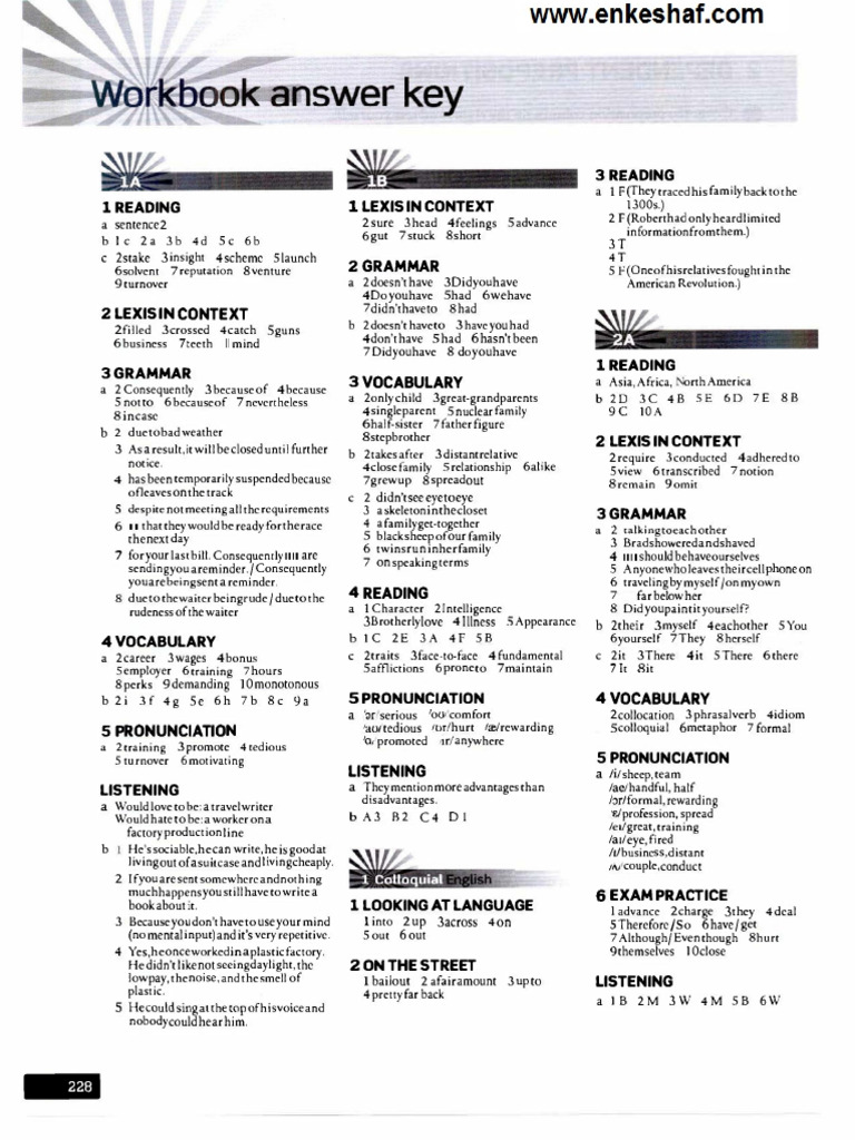 AEF-5-work-book Answer Key | PDF