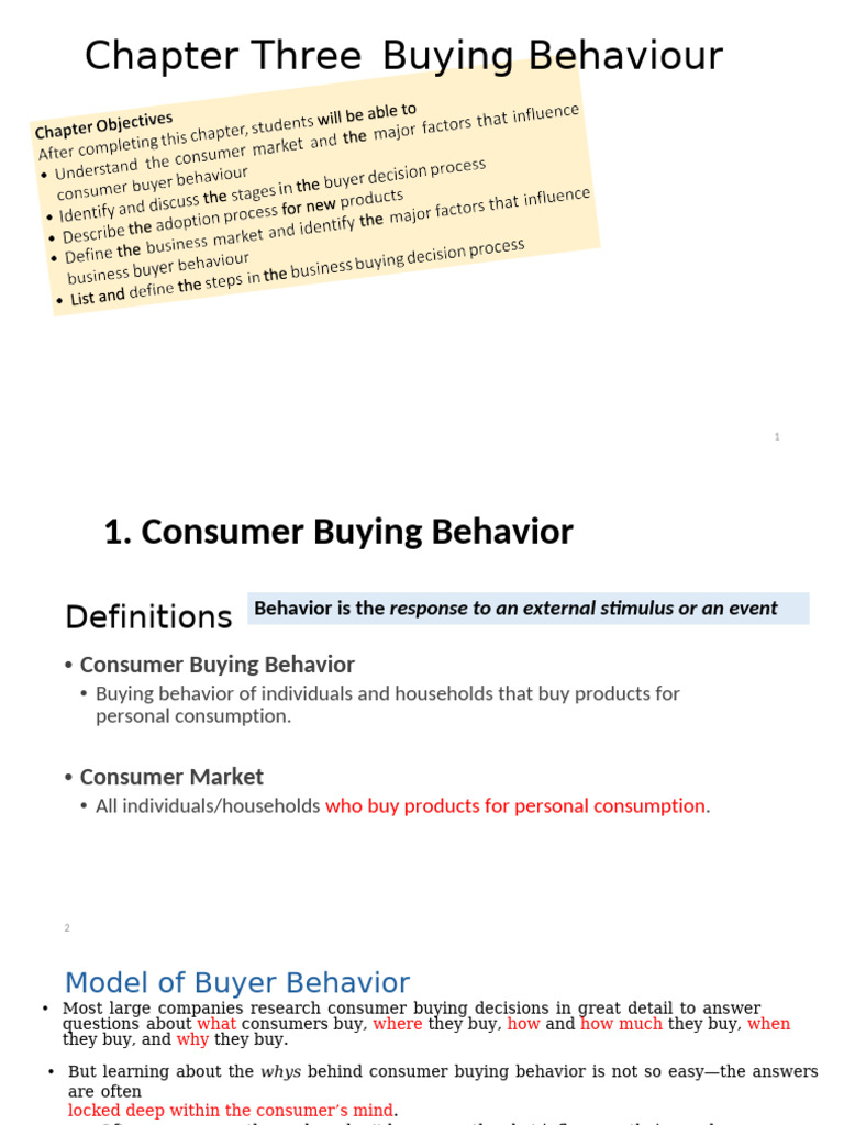 Principles of Marketing Chapter 3 | PDF | Consumer Behaviour | Behavior