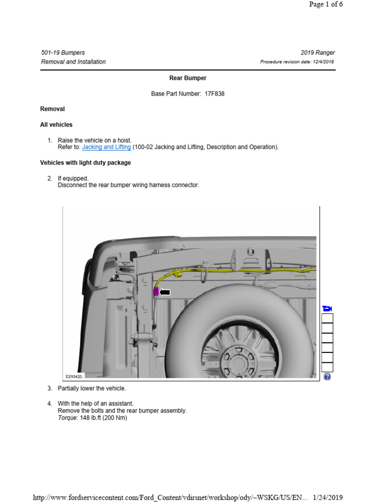 501-19 Bumpers - Removal and Installation - Rear Bumper | PDF ...