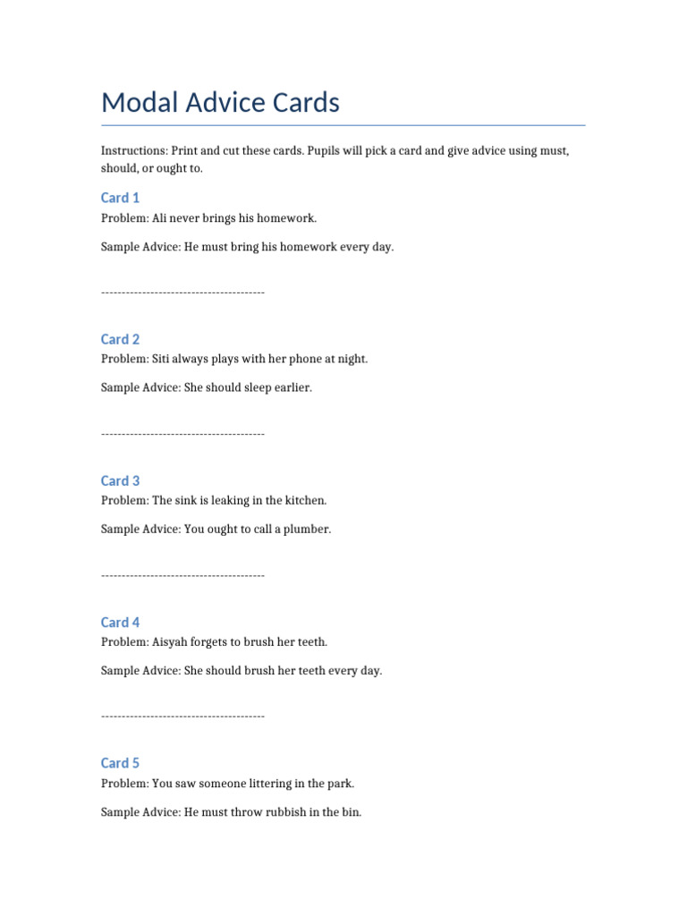 Modal Advice Cards Asbi | PDF