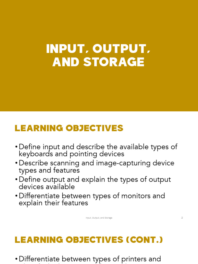 6 - Input Output and Storage | PDF | Printer (Computing) | Computer ...