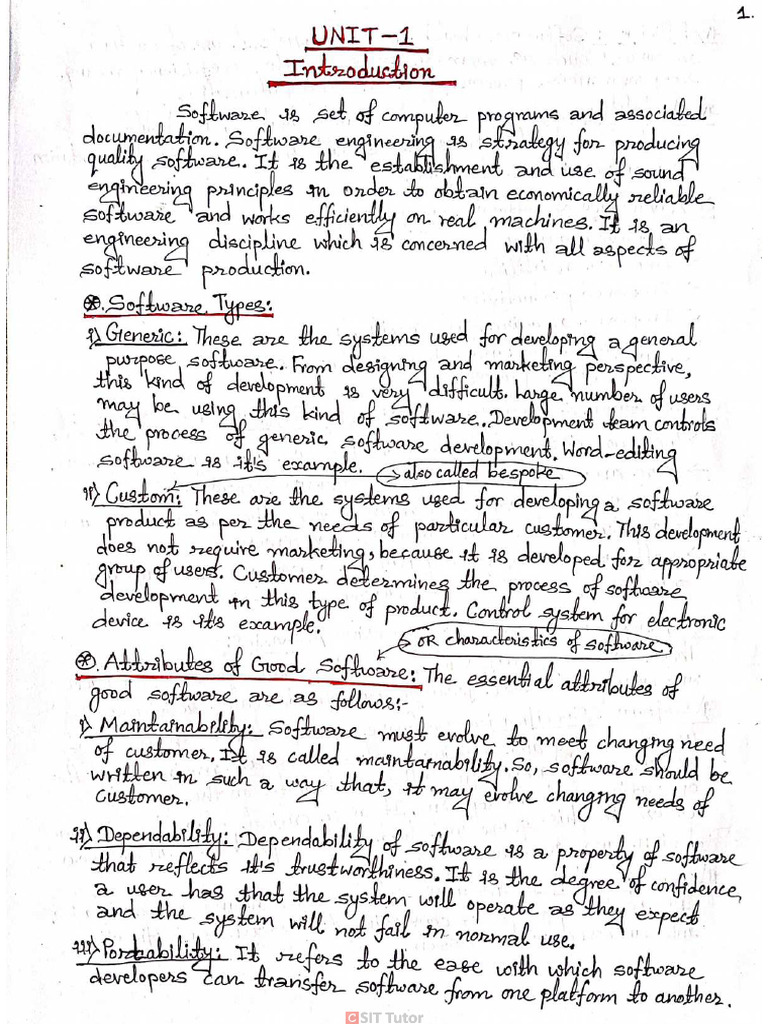 Software Engineering - Unit 1 | PDF