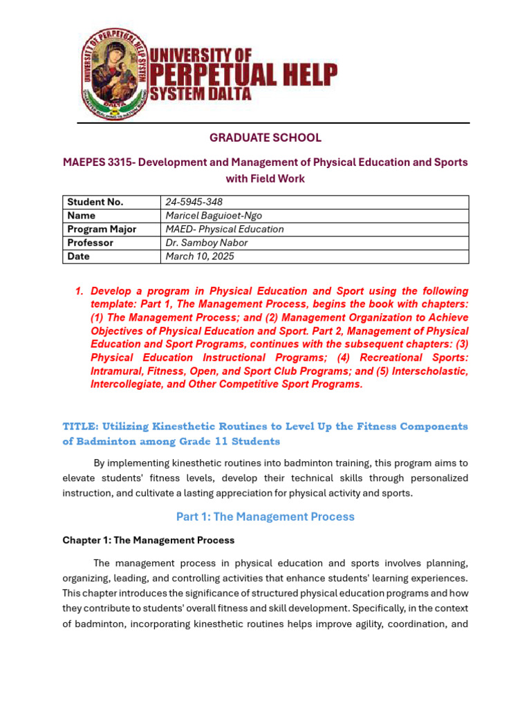 Finals - Pe3315 Maricel B. Ngo | PDF | Physical Education | Sports