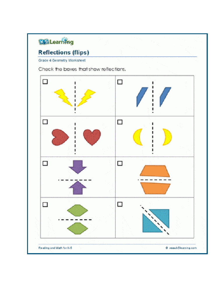 Year 6 Worksheets On Reflection | PDF