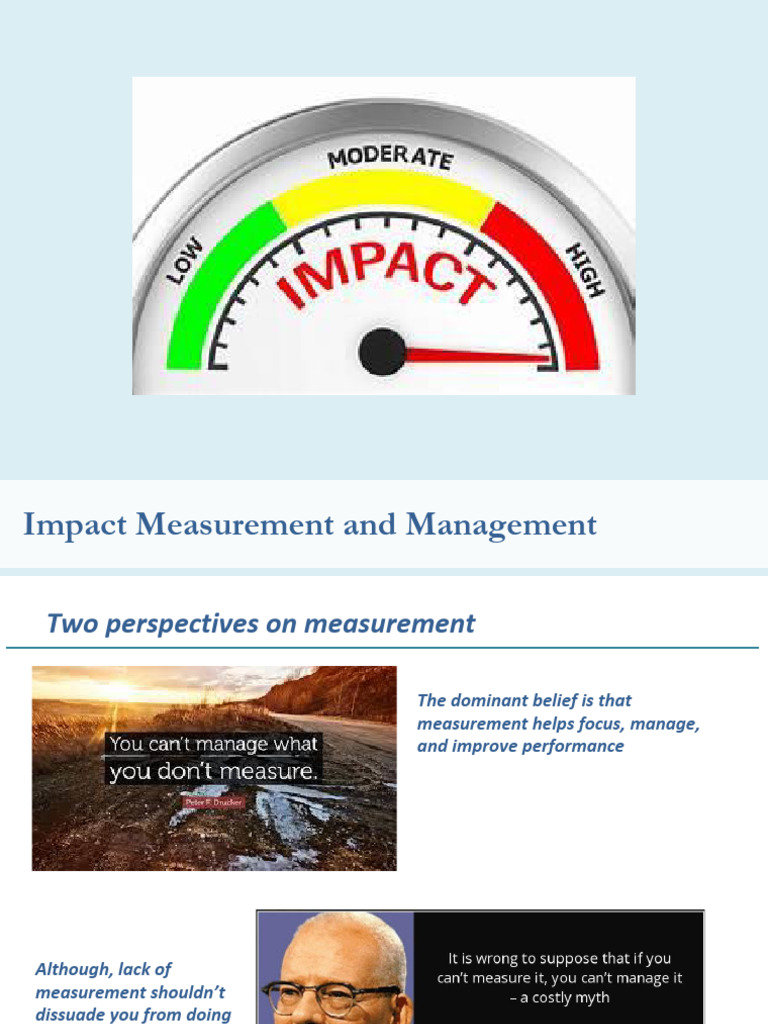 Impact Measurement and Management | PDF | Performance Indicator | Investing