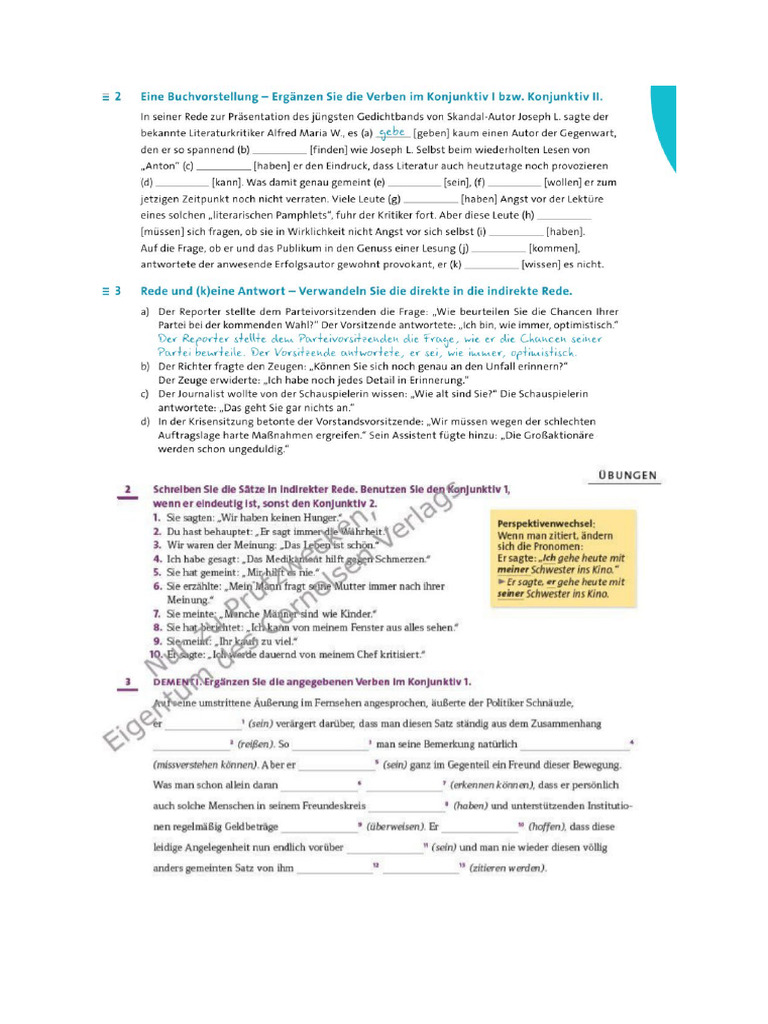 Indirekte Rede | PDF