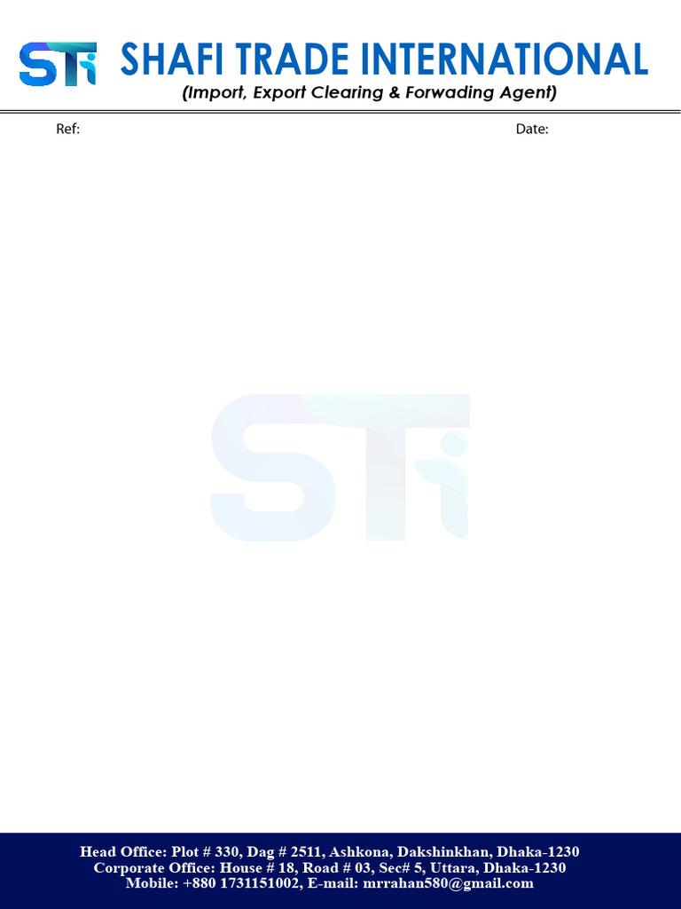 Shafi Trade International Overview | PDF