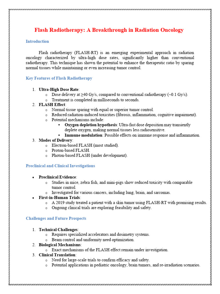 28.FLASH Radiotherapy | PDF | Radiation Therapy | Neoplasms