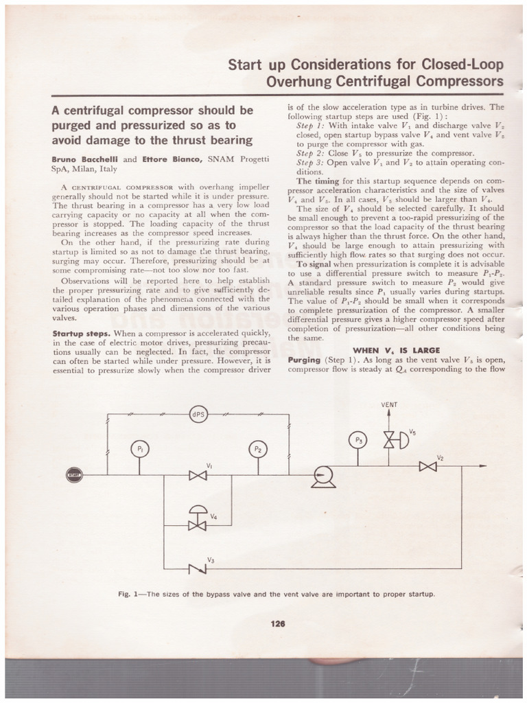 Start Up Considerations For Closed Loop Overhung Centrifugal Compressors | PDF