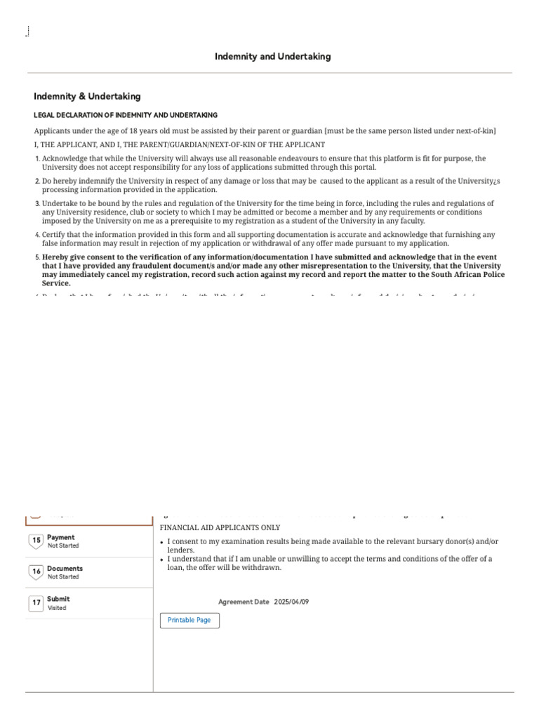 University Indemnity Agreement Form | PDF | Indemnity | Common Law