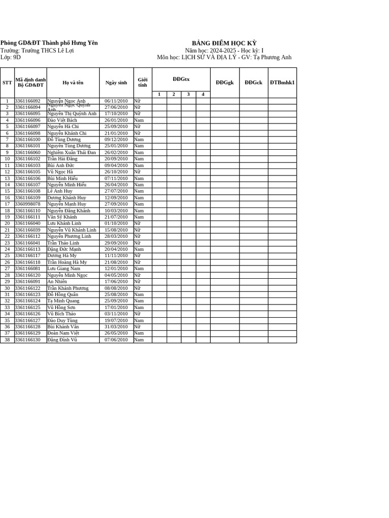 Filemau Xuat Diem c23 Tt58 Sua Doi | PDF