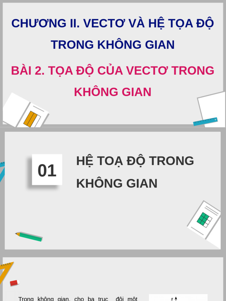 RG Chuong2 Bai2 Toa Do Cua Vecto Trong Khong Gian | PDF
