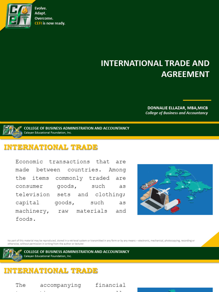 International Trade Lesson 1 | PDF | Tariff | Economies