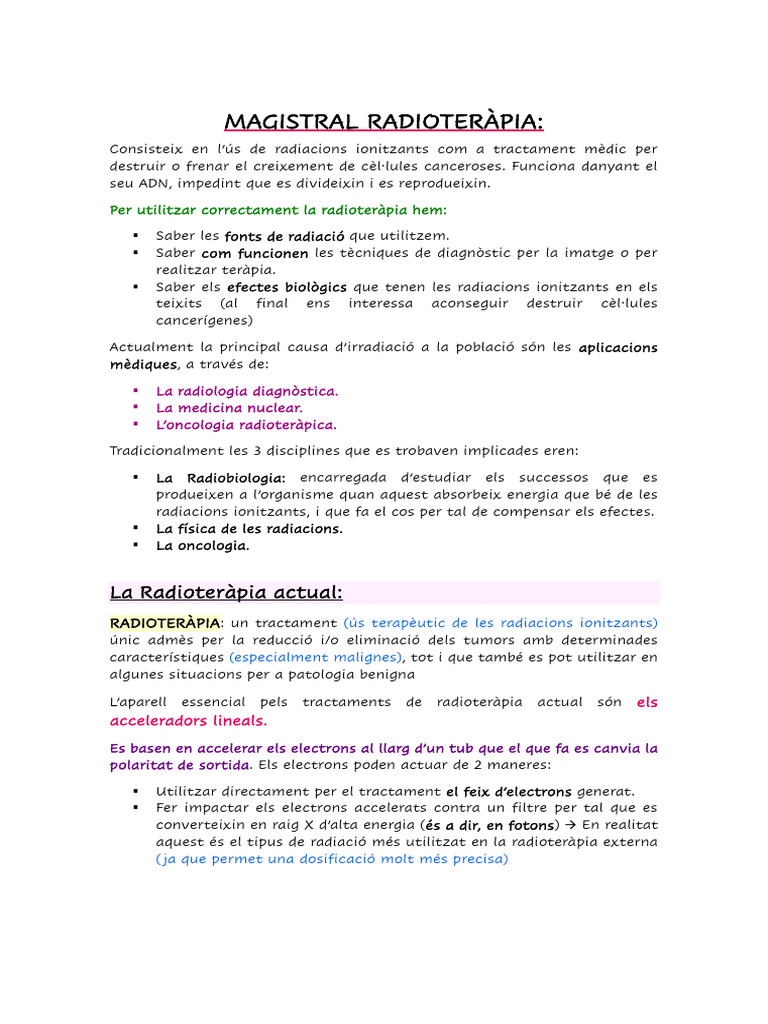 Magistral - Radioteràpia | PDF