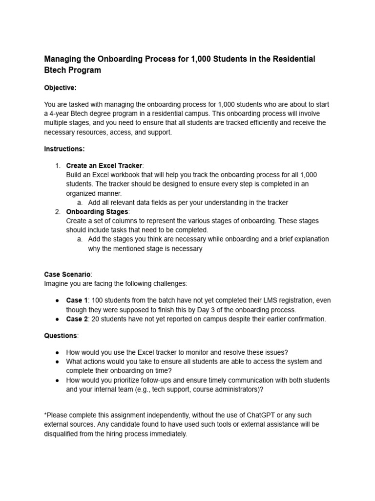 Operations Associate Assignment | PDF