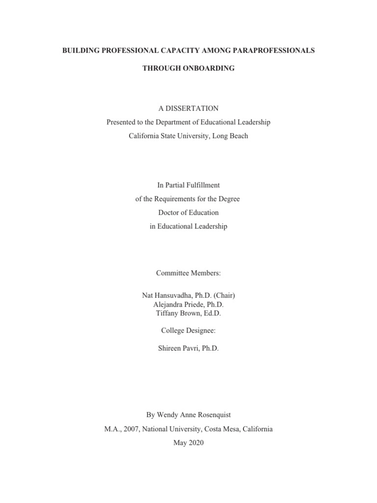 Building Professional Capacity among Paraeducators through Onboarding | PDF