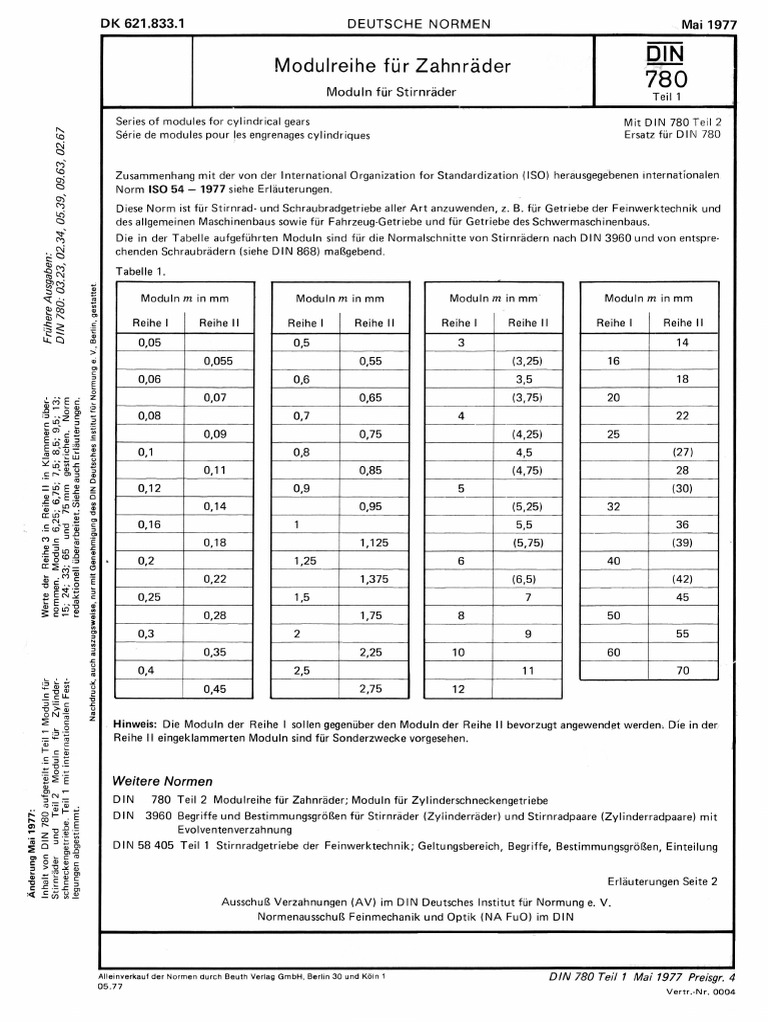 Din 780-1-1977 | PDF