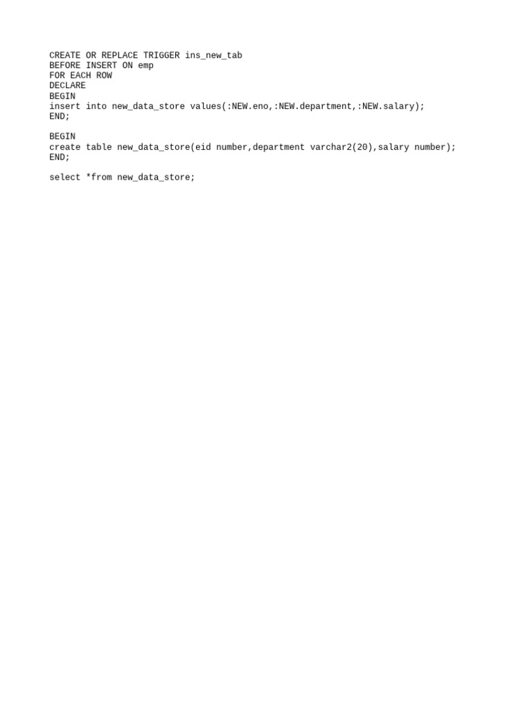 SQL Trigger for Data Insertion | PDF