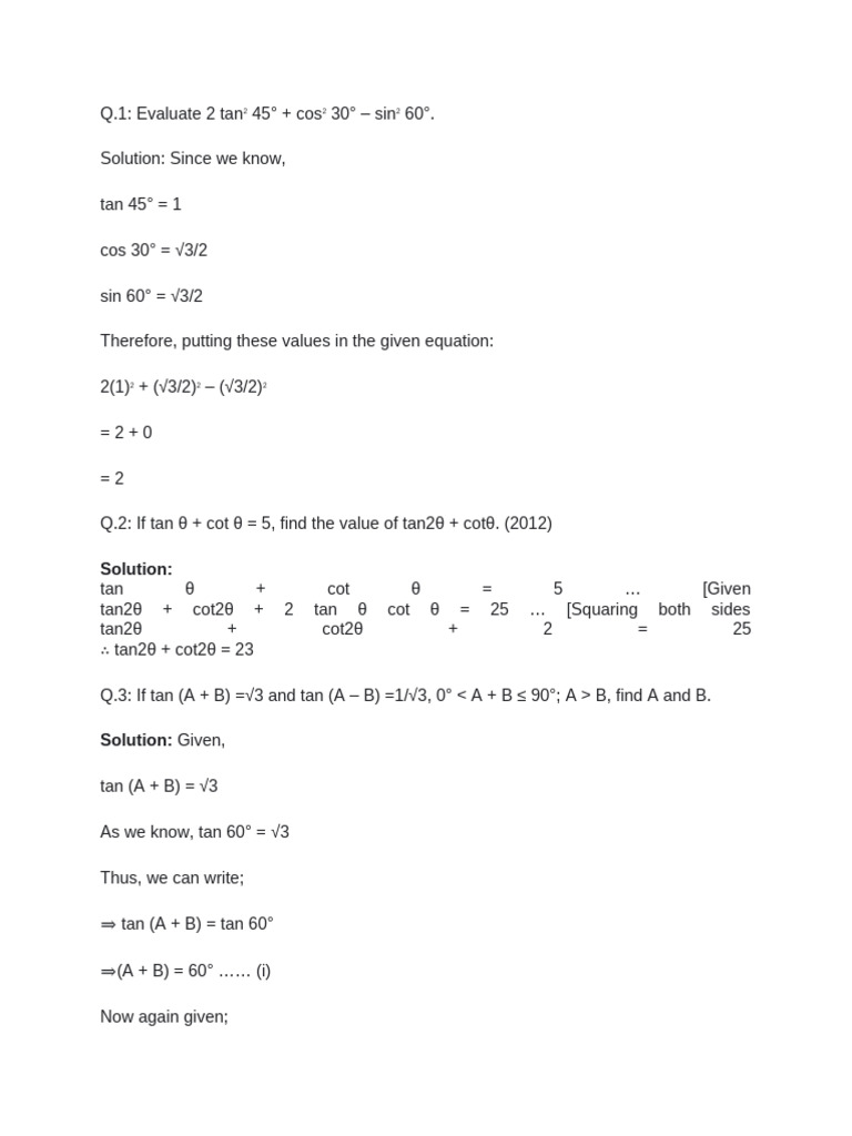 introduction to trignometry | PDF