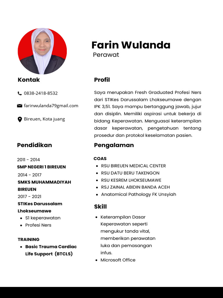 Lamaran Kerja Perawat Fresh Graduate | PDF