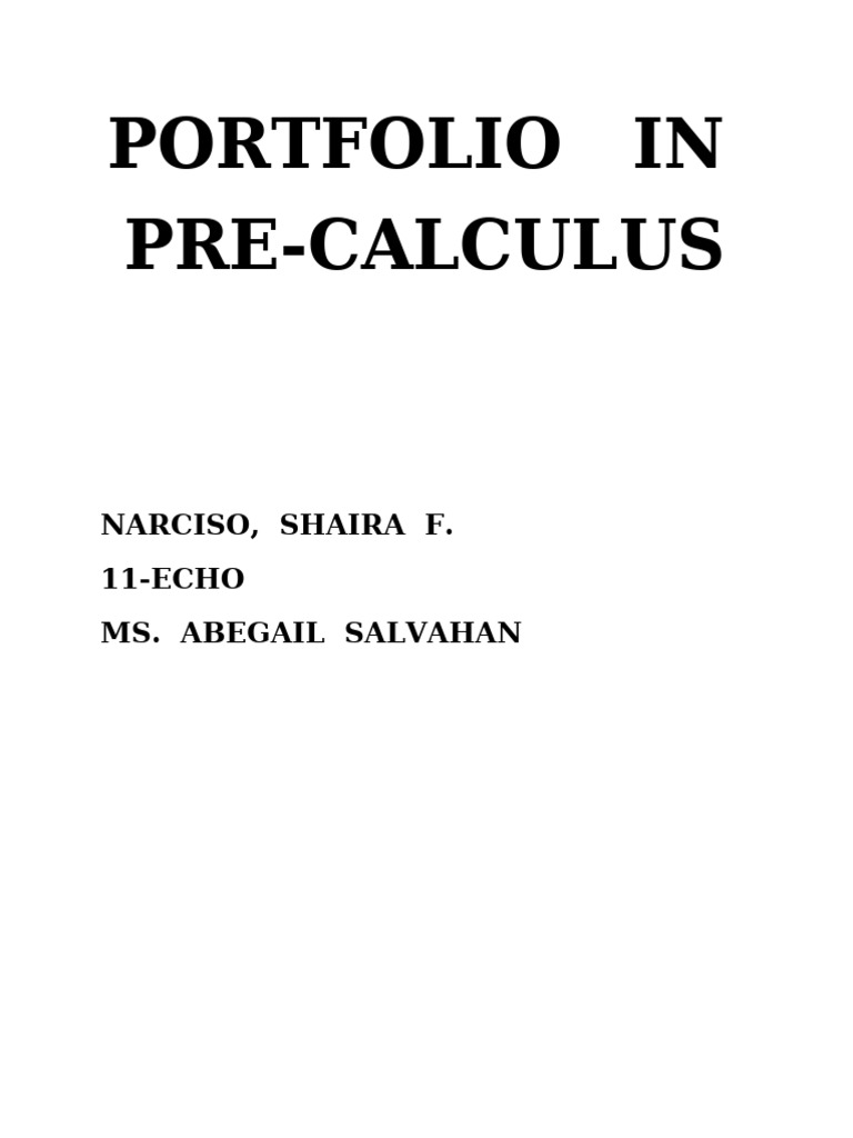 Portfolio in Math | PDF