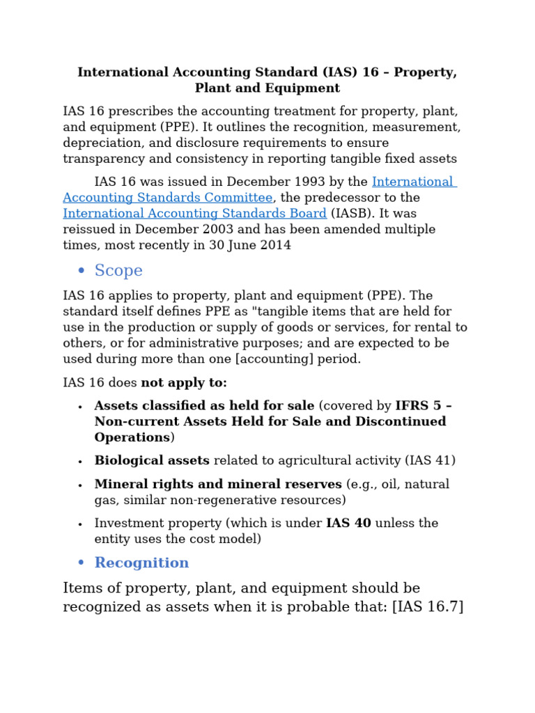 International Accounting Standard Asignment | PDF | International Financial Reporting Standards ...